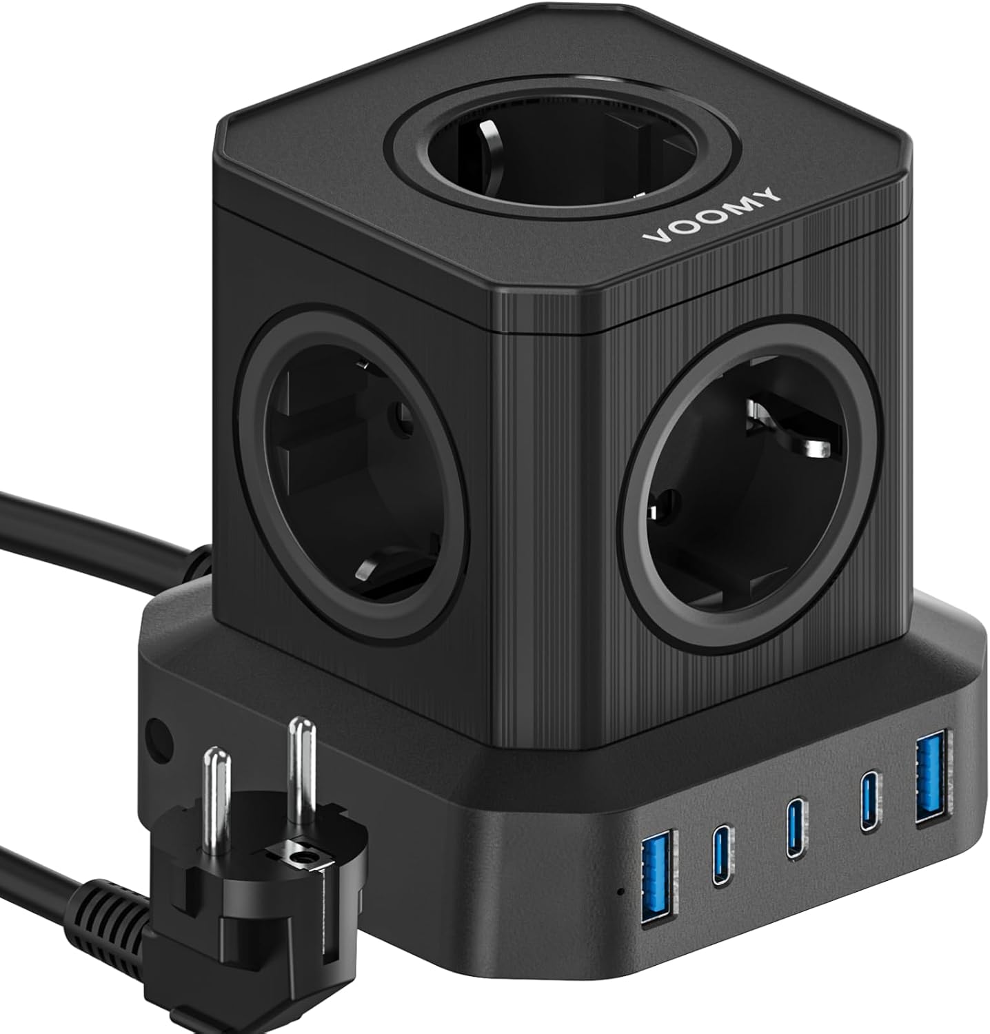VOOMY 65W Mehrfachstecker, Steckdosenwürfel mit 3 USBC und 2 USB ...