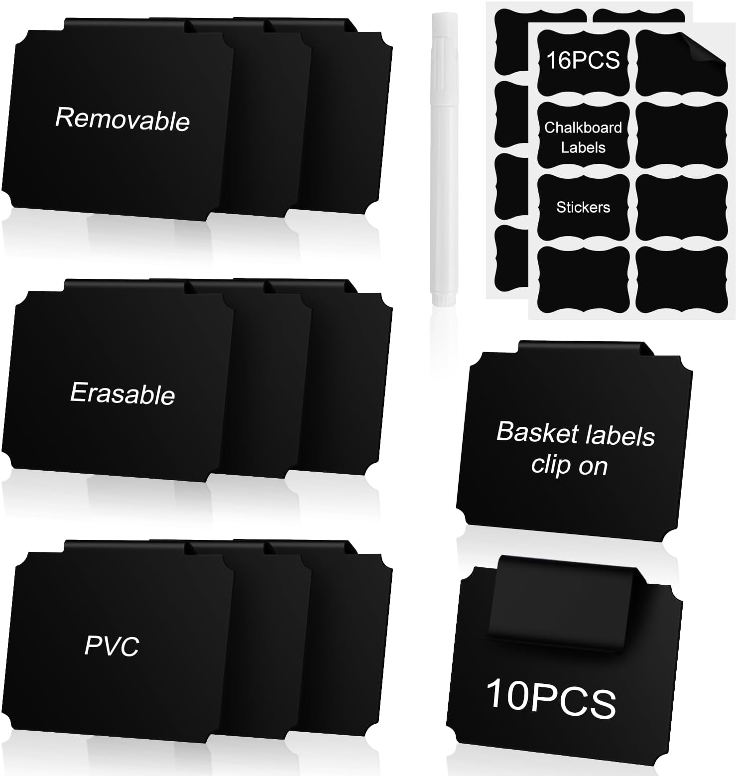 Amazon.com : 27 PCS Basket Labels Clip On Set, Storage Bin Label for ...