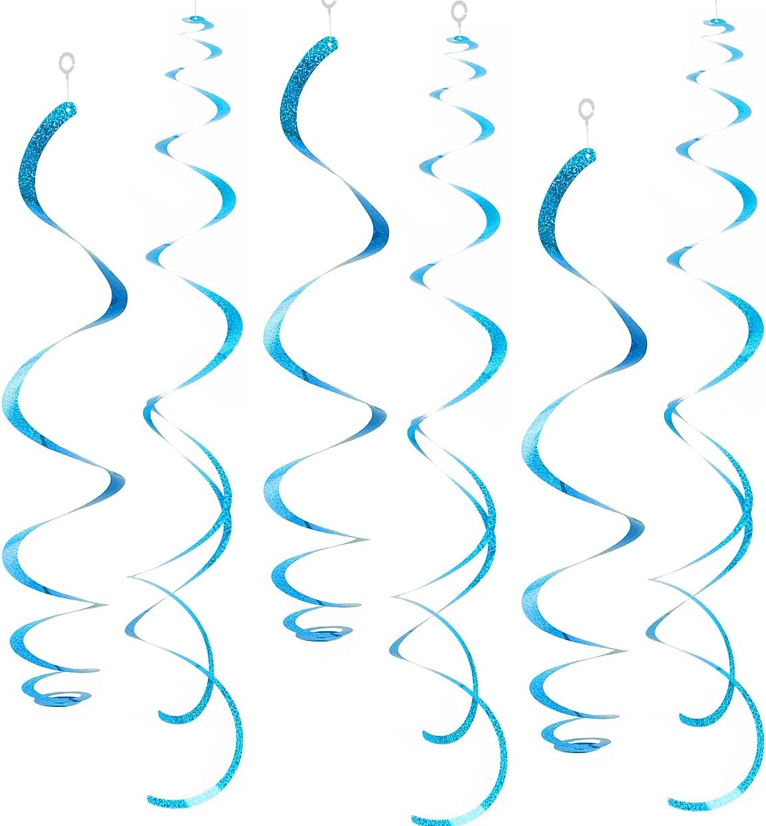 Amazon.com: 30 pcs Blue Hanging Swirl Decorations Swirls Party ...