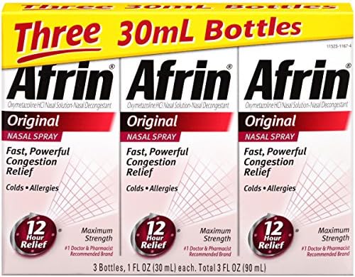 Amazon.com: Afrin Original Maximum Strength 12 Hour Nasal Congestion ...