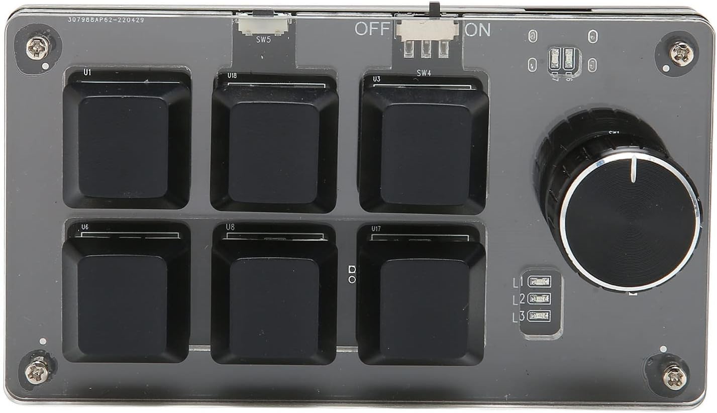 6 Key Mini Keypad, One Handed Mechanical Gaming Keyboard with Knob ...