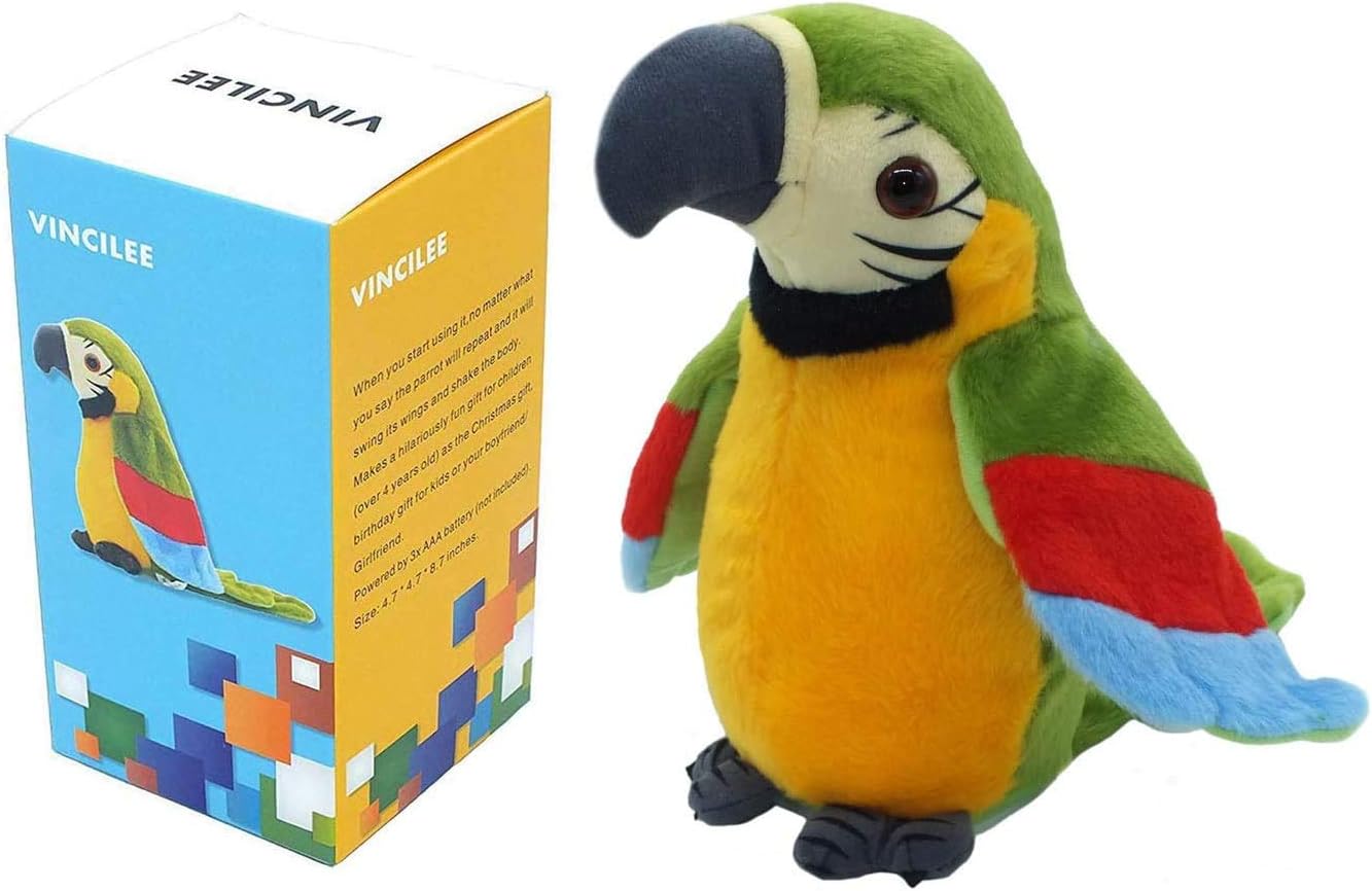 Amazon.com: VINCILEE Talking Parrot Repeat What You Say Mimicry Pet Toy ...