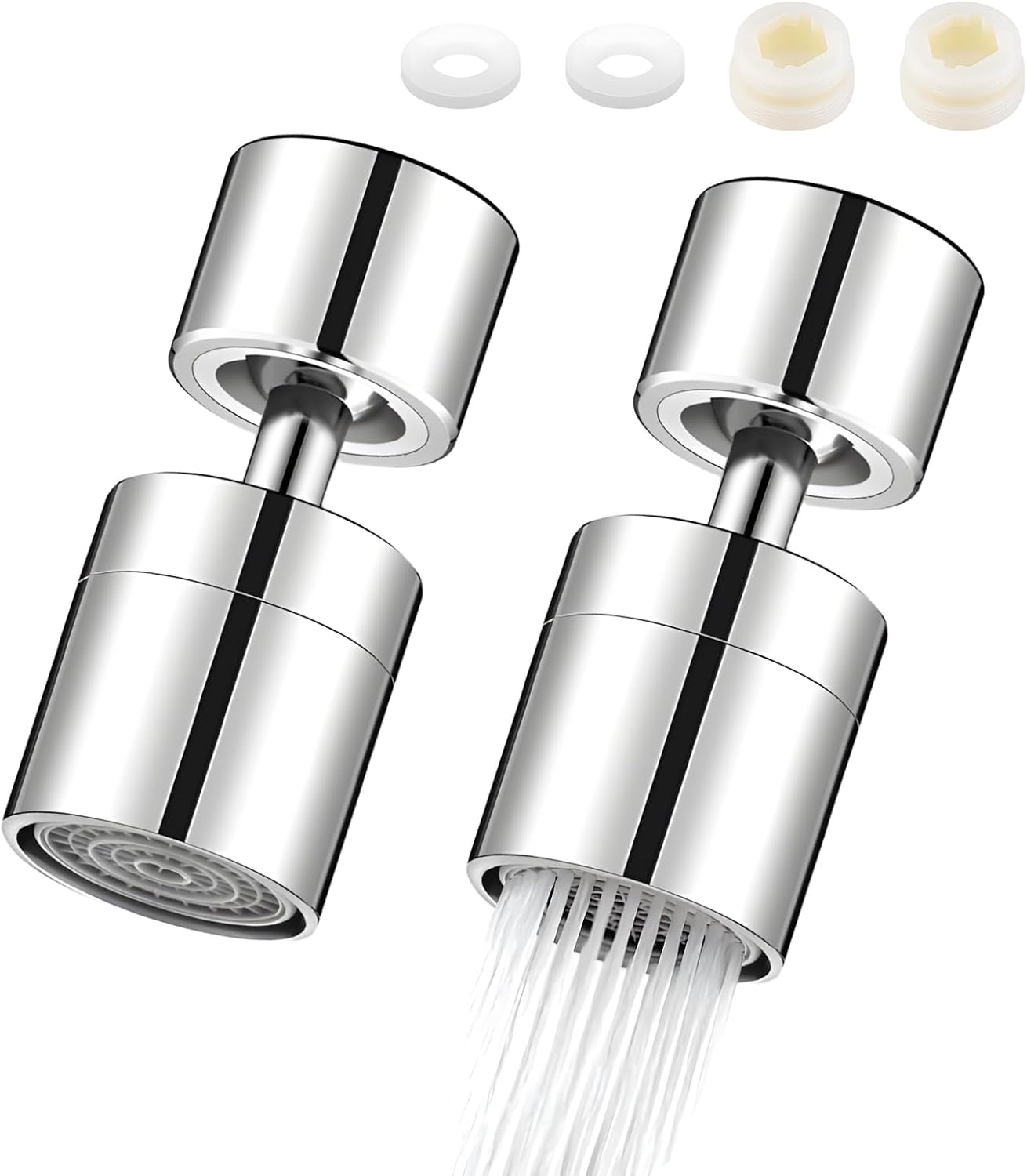 2pcs Tap Adapter for Kitchen Sink 360°Swivel Faucet Extender Universal ...