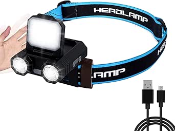 Amazon.com: Hardhat LED Headlamp Rechargeable Flashlight, Bright ...