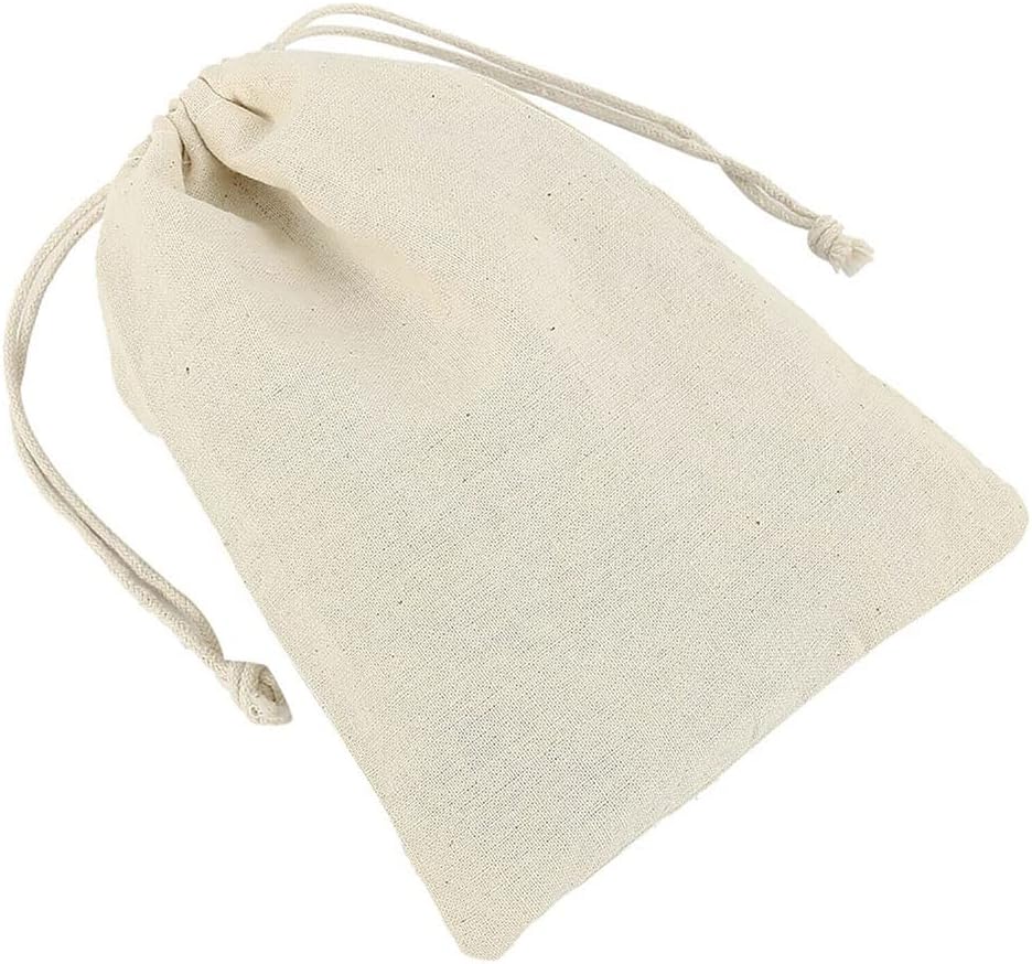 100 PCS 12x15cm Drawstring Storage Bags Cotton Calico Bags Tote snack ...