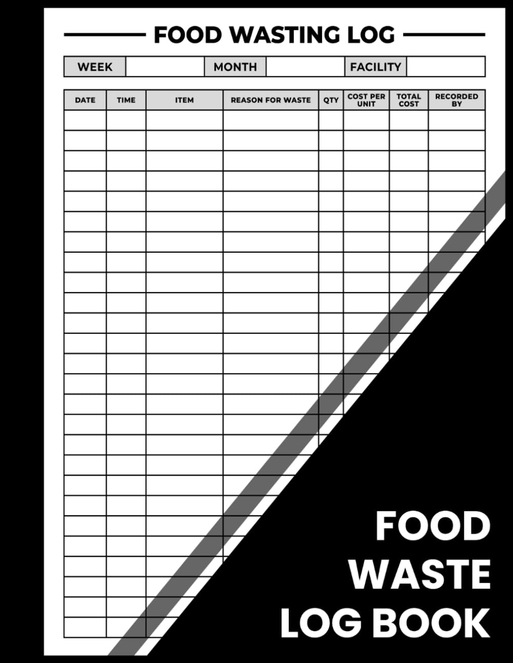 Food Waste Log Book: Food Hygiene Tracker and Recorder: MarketSpace Co ...