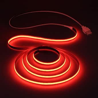 Amazon.co.jp: ALITOVE COB テープライトUSB ledテープ 5V 1M 320Leds レッドフレキシブル 高密度 LEDテープライトCRI85+ FCOB COB ...