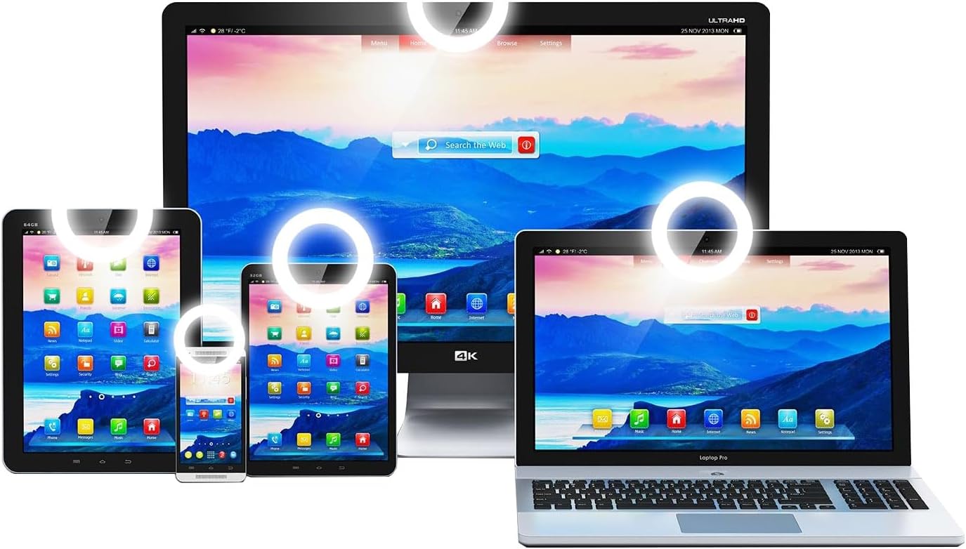 Amazon.com : Clip On Webcam Ring Light for Computer/Laptop Monitor ...