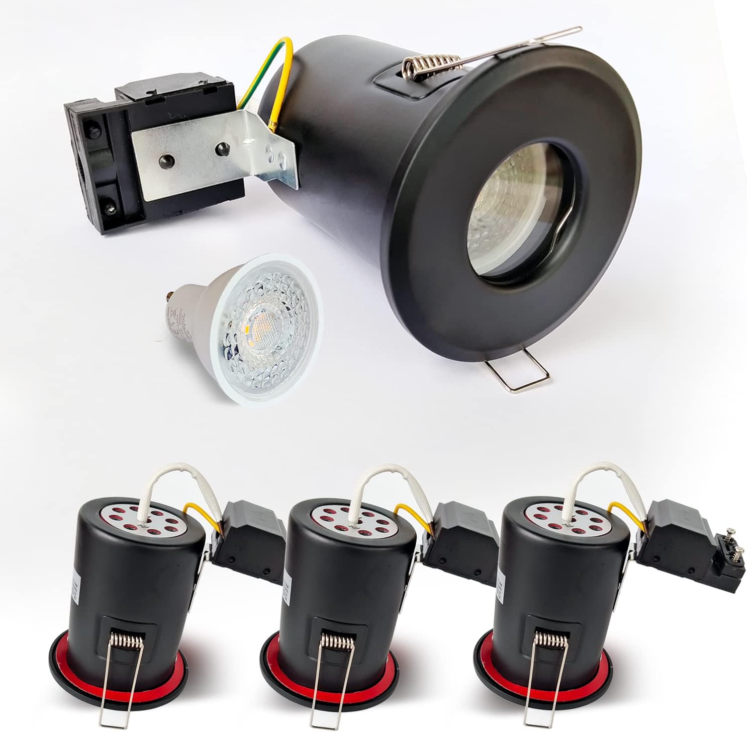 4XSweier Black IP65 Waterproof Ceiling Recessed LED Spotlight, 90min ...