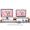 Amazon.com: TEAMIX Pink Monitor Stand Riser-2 Pack,Wood 2 Tier ...