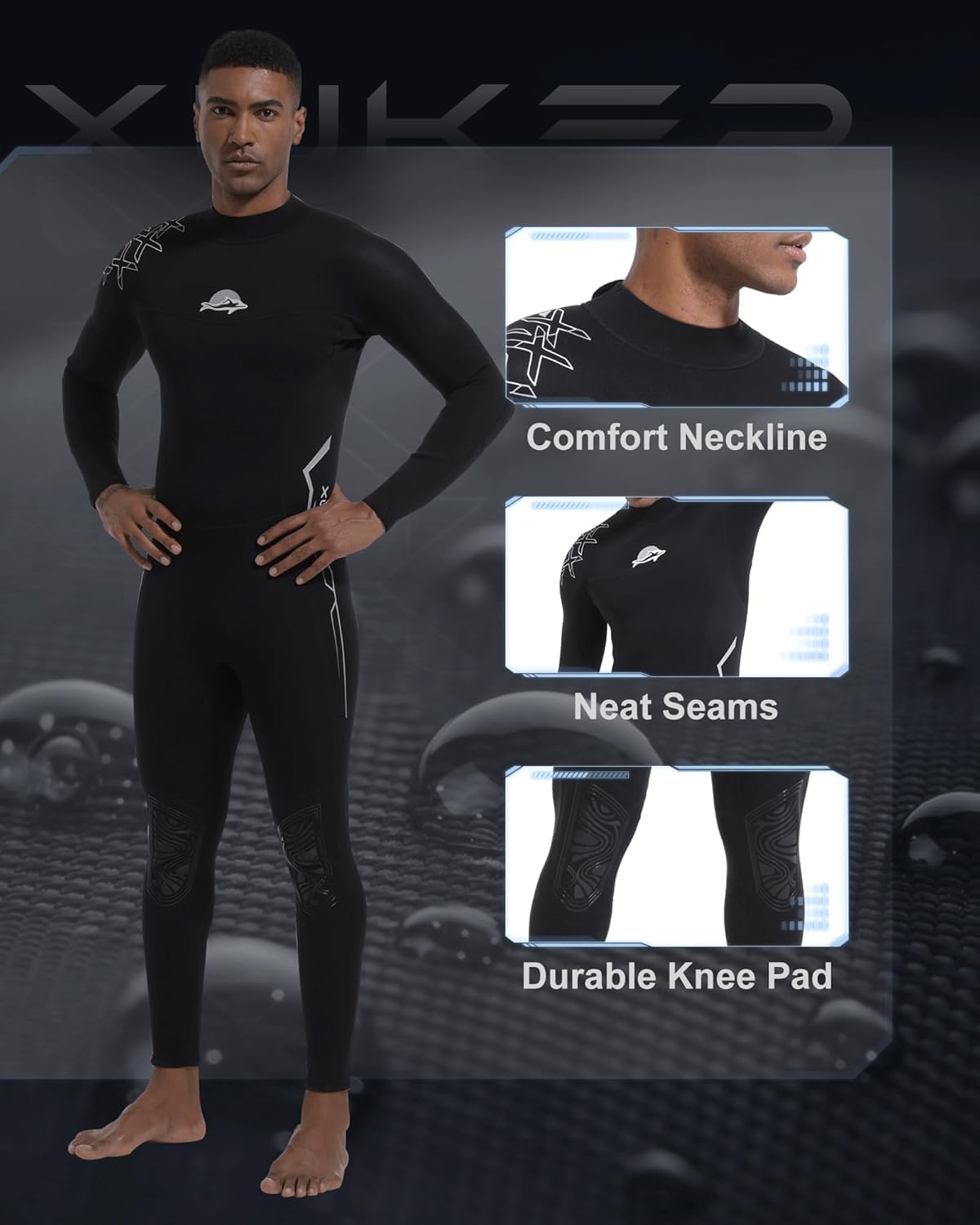 Snapklik.com : Wetsuit For Men 2mm, Neoprene Wet Suits Back Zip In Cold ...