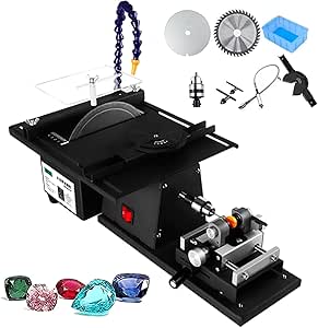 UBCEOPLK Rock Jewelry Buffer Polisher,1850W Bench Lathe Cutting Machine ...