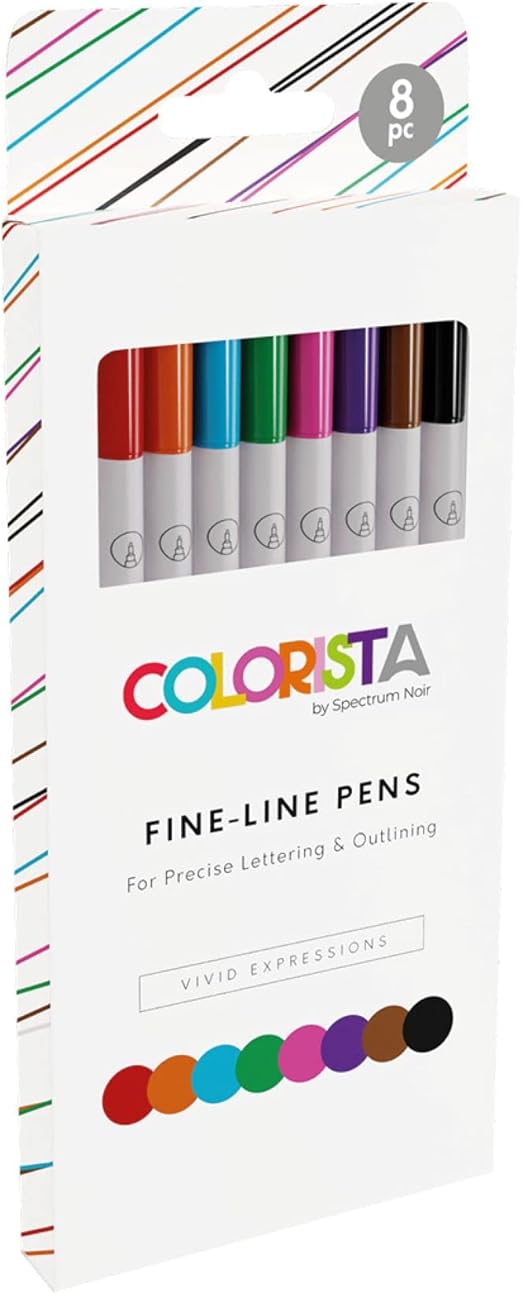 Amazon.com : Spectrum Noir Colorista Fine-Line Pen - Pack of 8 - Vivid ...