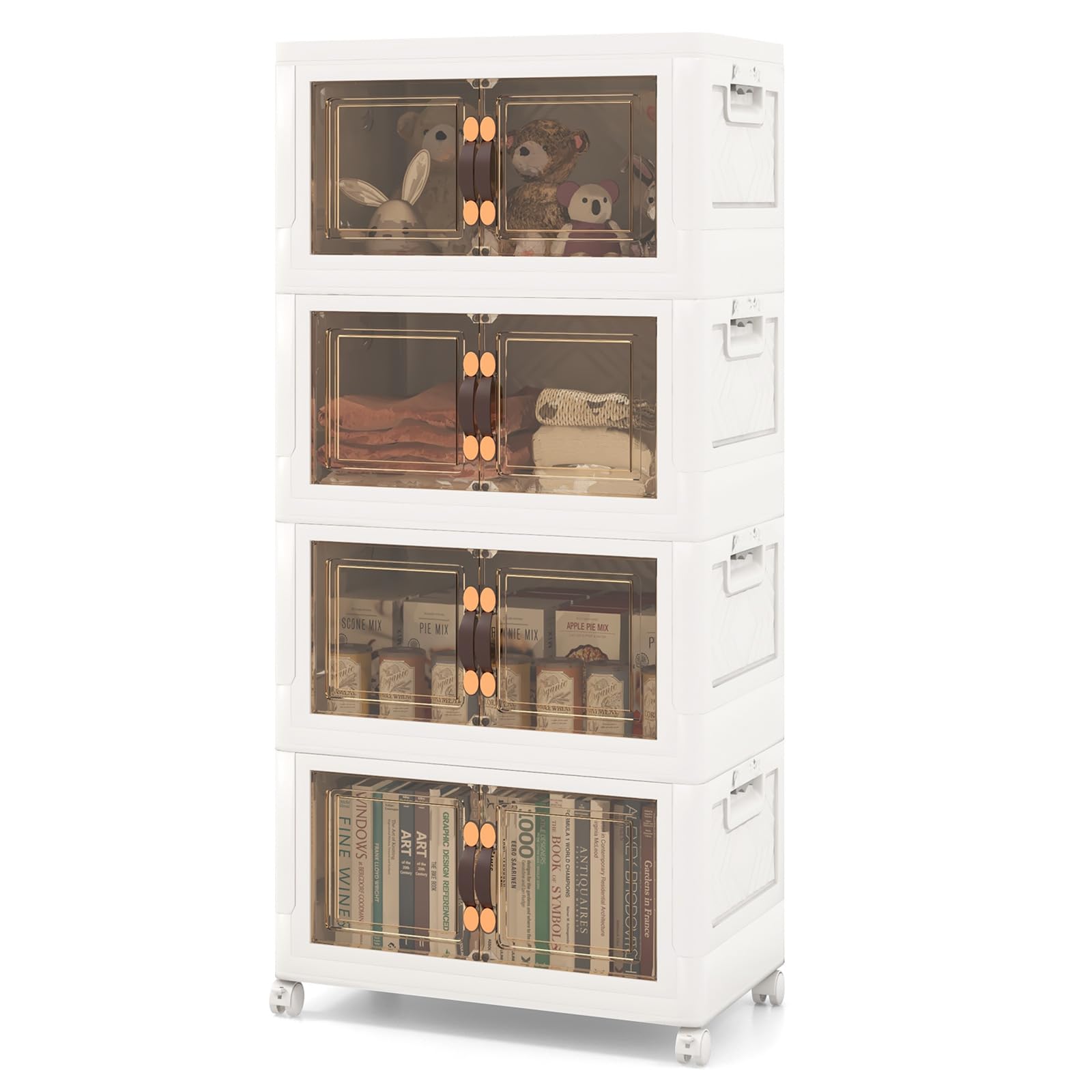 COSTWAY Faltbare Aufbewahrungsbox mit Deckel, 135 L Boxen Aufbewahrung ...