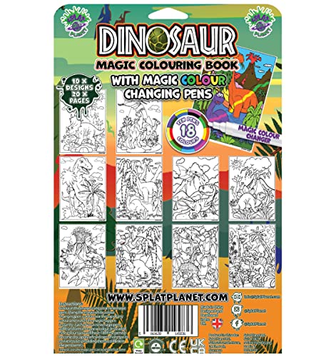 Splat Planet Magic Dinosaur colouring book with magic colour changing ...