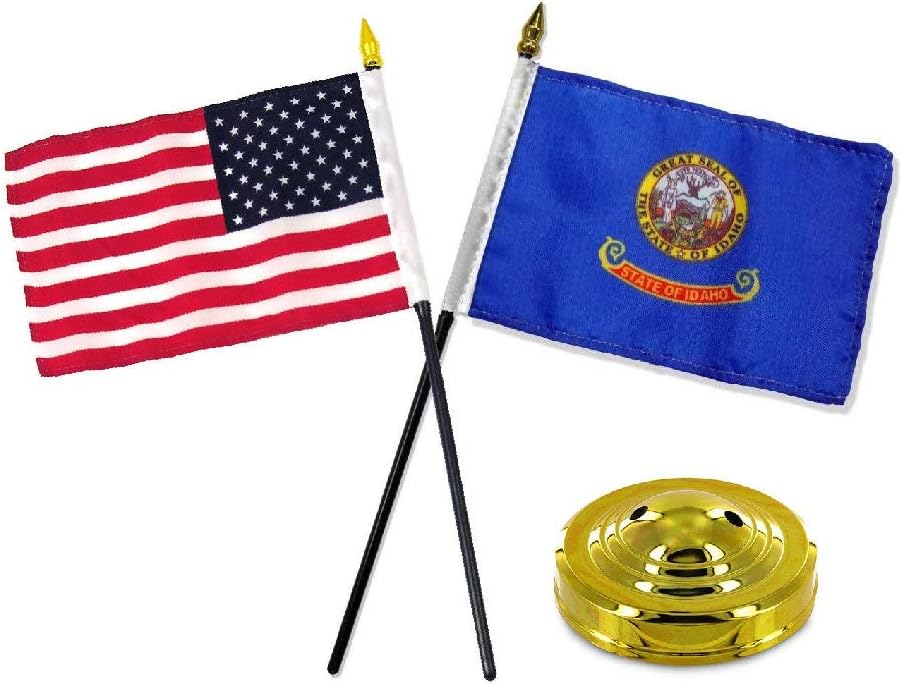 Amazon.com: RFCO Idaho State USA America American Flag 4''x6'' Desk Set ...
