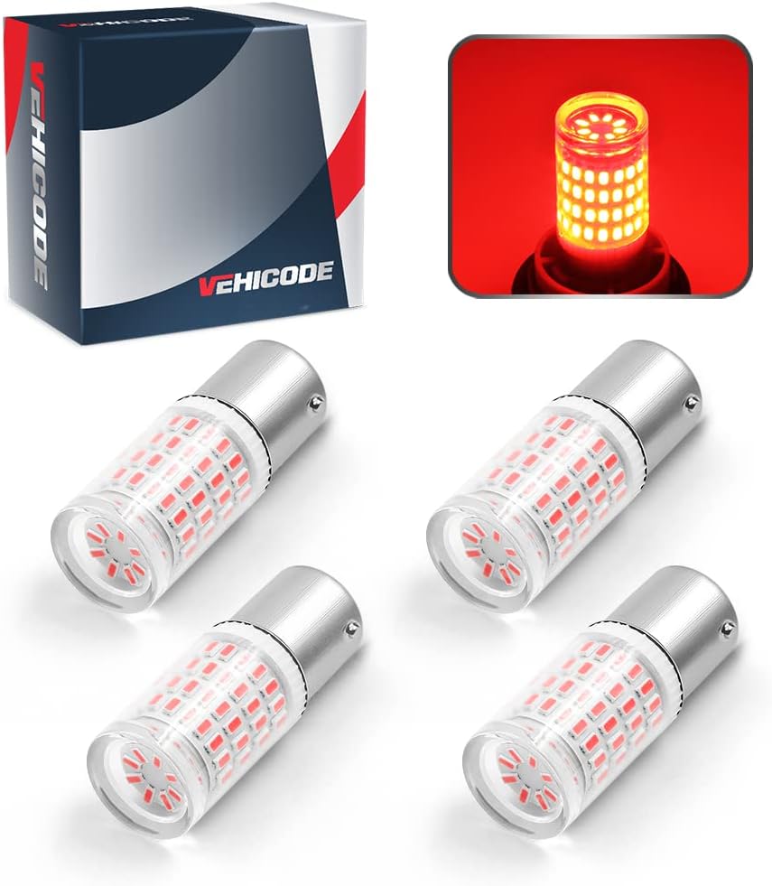 Amazon.com: PHINLION 1156 LED Red Brake Light Bulb Super Bright 3497 ...