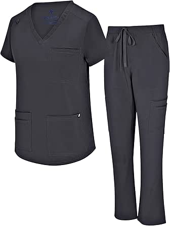 Amazon.com: Natural Uniforms Womens 11 Pocket Cool Stretch Cargo Scrub ...