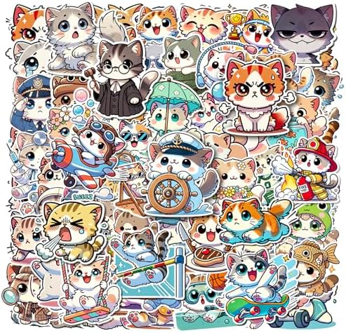 Amazon.com: 100 Pcs Cute Cat Meme Stickers – Funny & Durable Waterproof ...