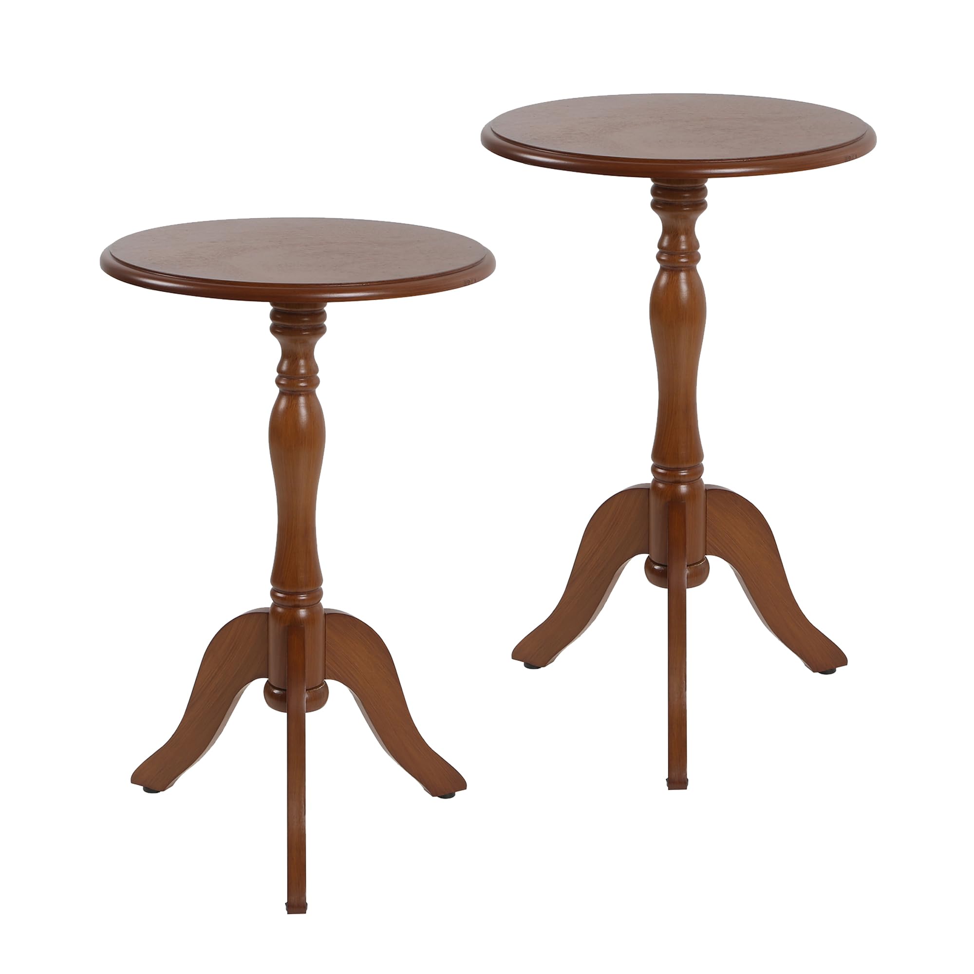 Amazon.com: HLR Round Small End Table Wooden Side Table Pedestal Side ...