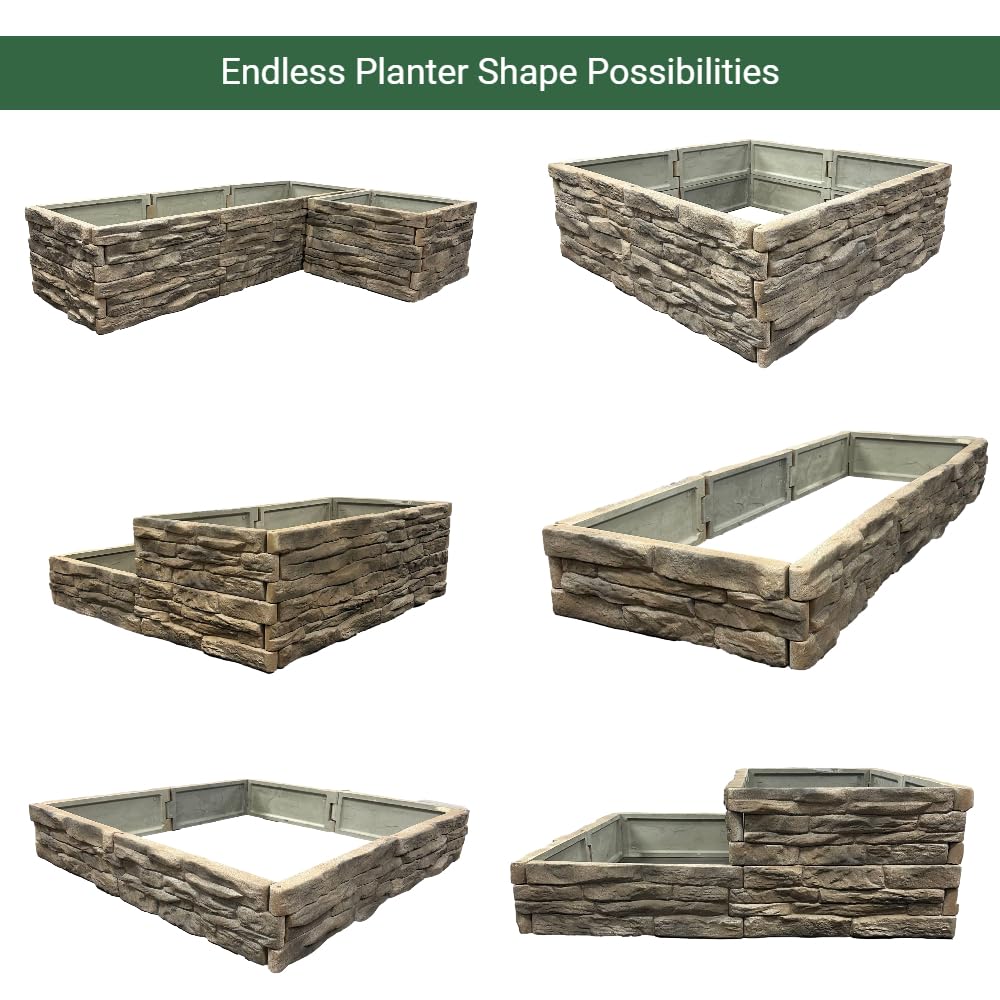 Snapklik.com : Landecor Raised Garden Bed Tan/Brown Ledgestones ...