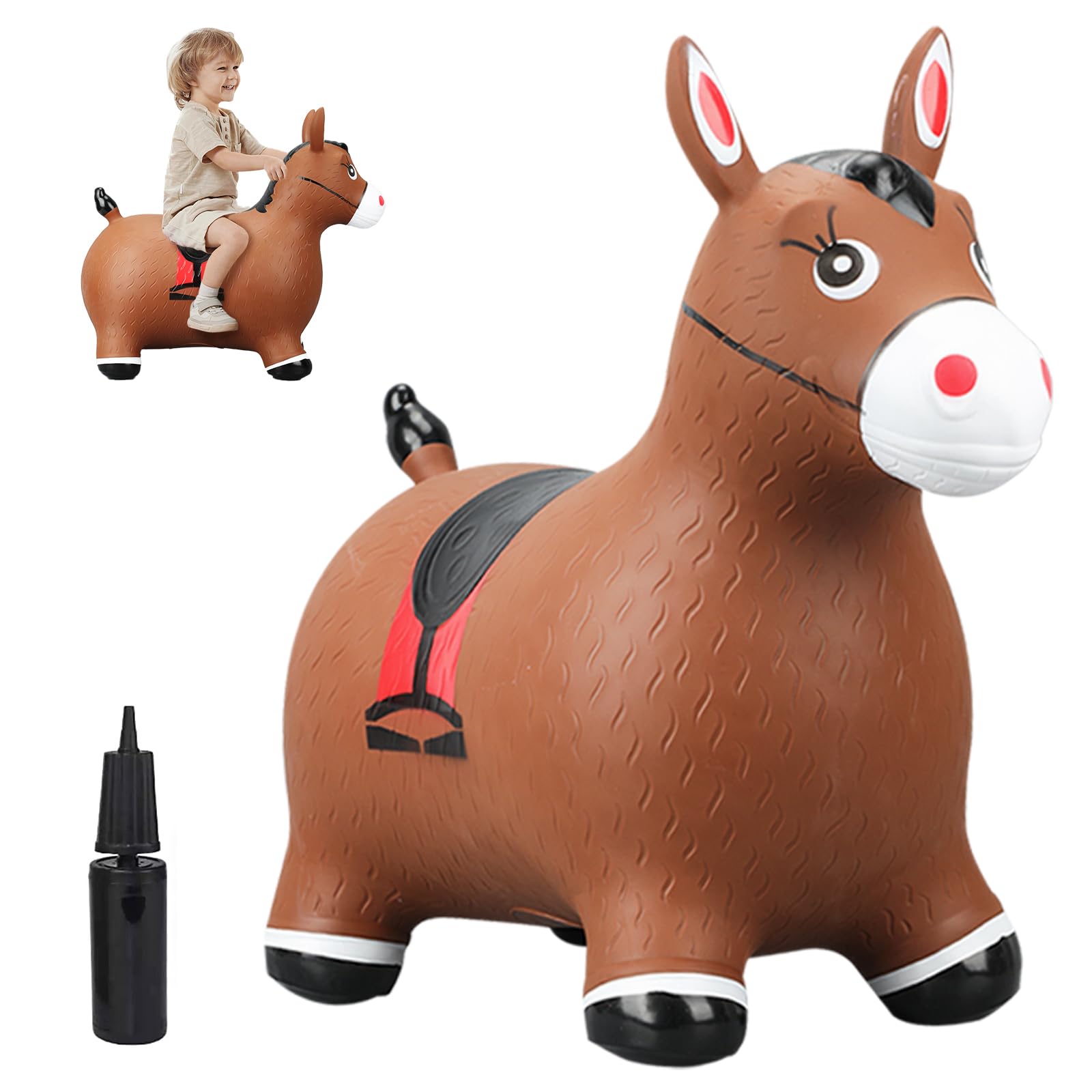 Amazon.com: Skyroku Inflatable Bouncing Horse for Kids – Fun Ride-On ...