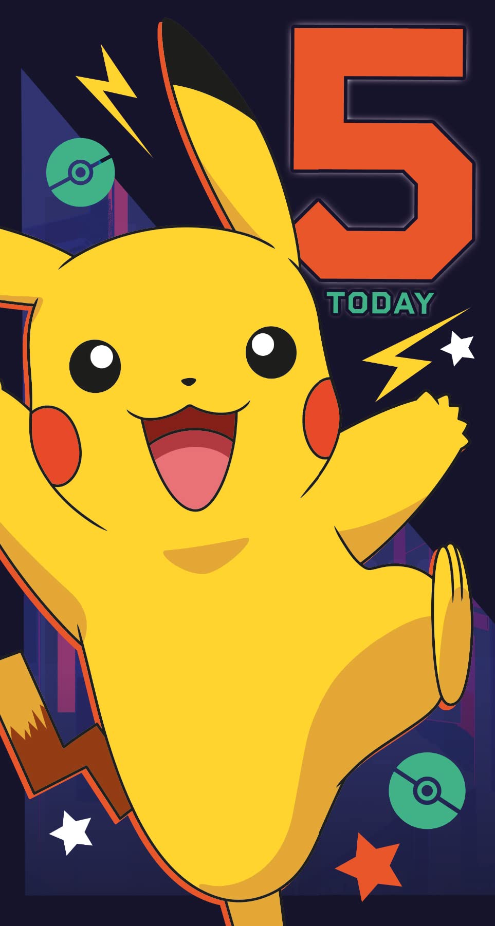 Age 5 Birthday Card, Pokemon Age 5 Birthday Card, Birthday Card for Age ...