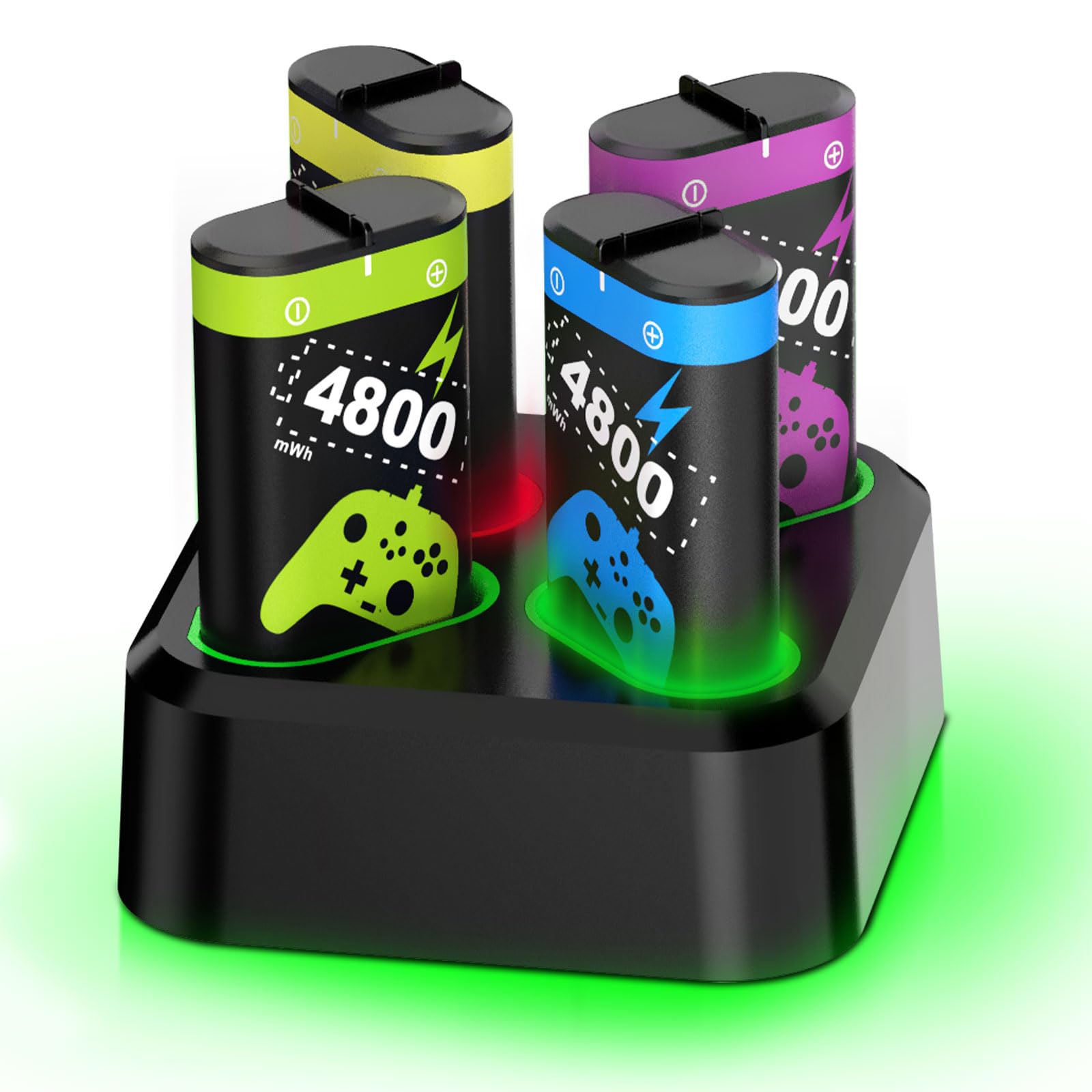 Rechargeable Battery Pack for Xbox Series X|S/Xbox One, 4 X 4800mWh (4 ...