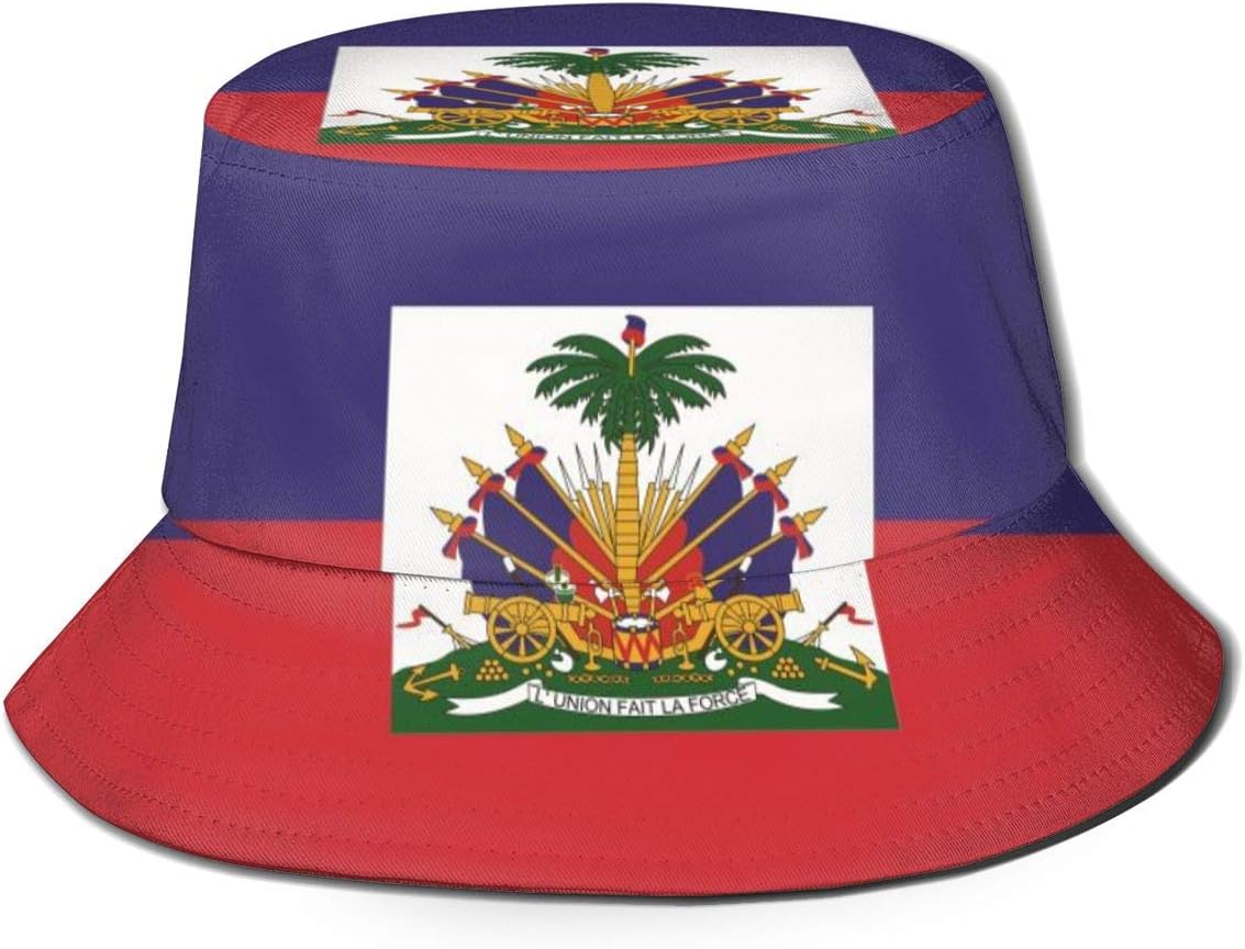 Amazon.com : HXINSDG9S Haitian Flag Unisex Fisherman Hat Summer Travel ...