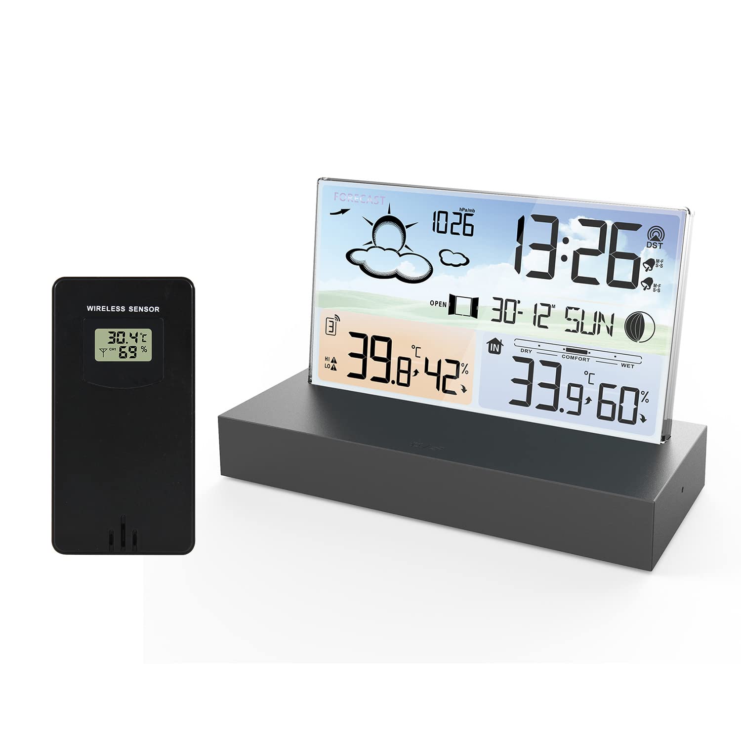 Amazon.com: Weather Station with Sensor, Color Display Digital Weather ...