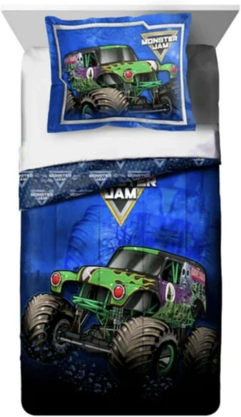 Amazon.com: Monster Jam Twin/Full Reversible Comforter and Sham 2 Piece ...
