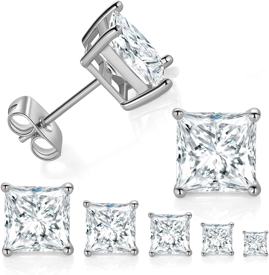 Buy 5 Pairs 18K White Gold Plated Princess Cut Clear Cubic In Pakistan buy-5-pairs-18k-white-gold-plated-princess-cut-clear-cubic-in-pakistan