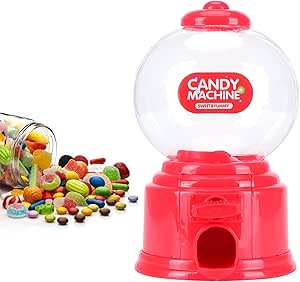 Candy Dispenser, Mini Sweet Machine - Plastic Gumball Vending Machine ...