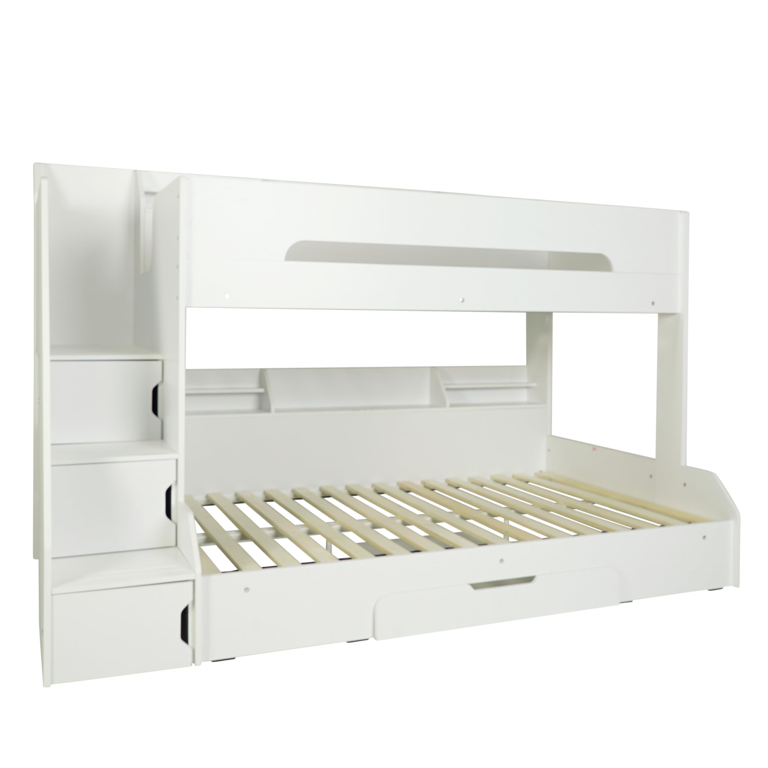 Flair Furnishings Small Double Bunk Beds for Kids, Staircase Bunk Bed ...