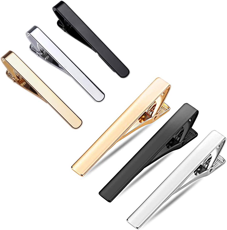 Amazon.com: Viaky 6 Pack Tie Clips for Men Necktie Ties Pin Bar Pinch ...