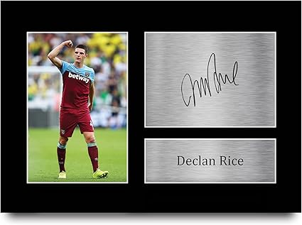 HWC Trading A4 Declan Rice West Ham United Gifts Printed Signed ...