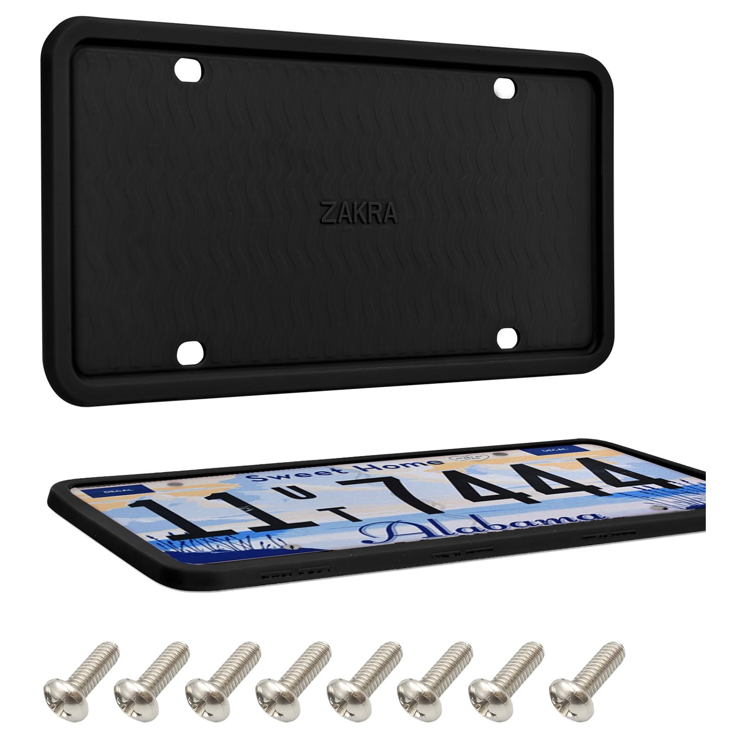 Amazon.com: ZAKRA License Plate Frames,2 Pack Silicone License Plate ...