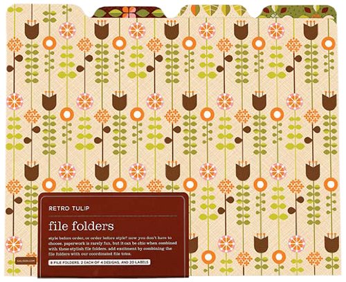 Retro Tulip File Folders | Amazon.com.br