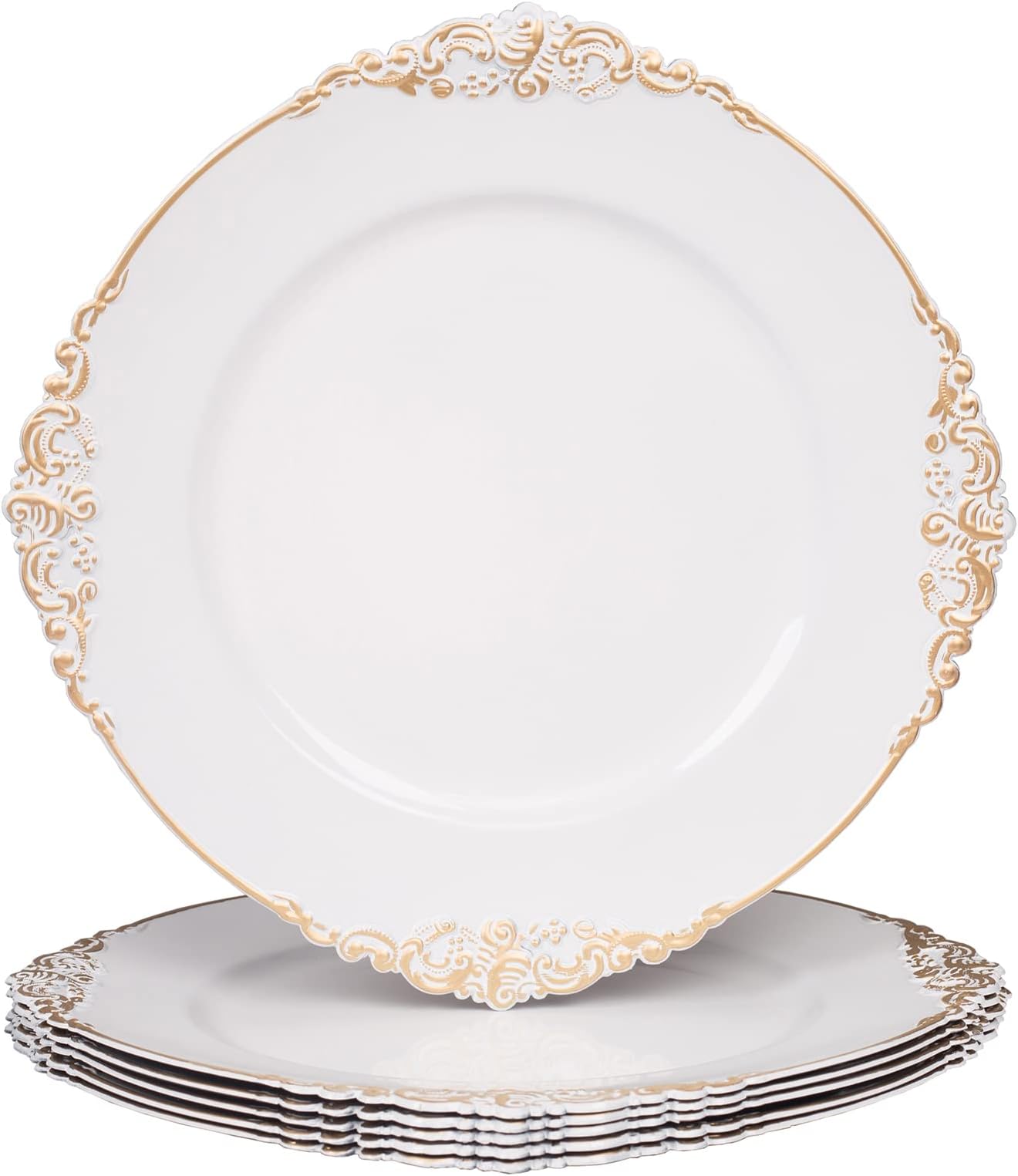Amazon.com: MAONAME 13"" Silver Charger Plates Set of 6, Plastic ...