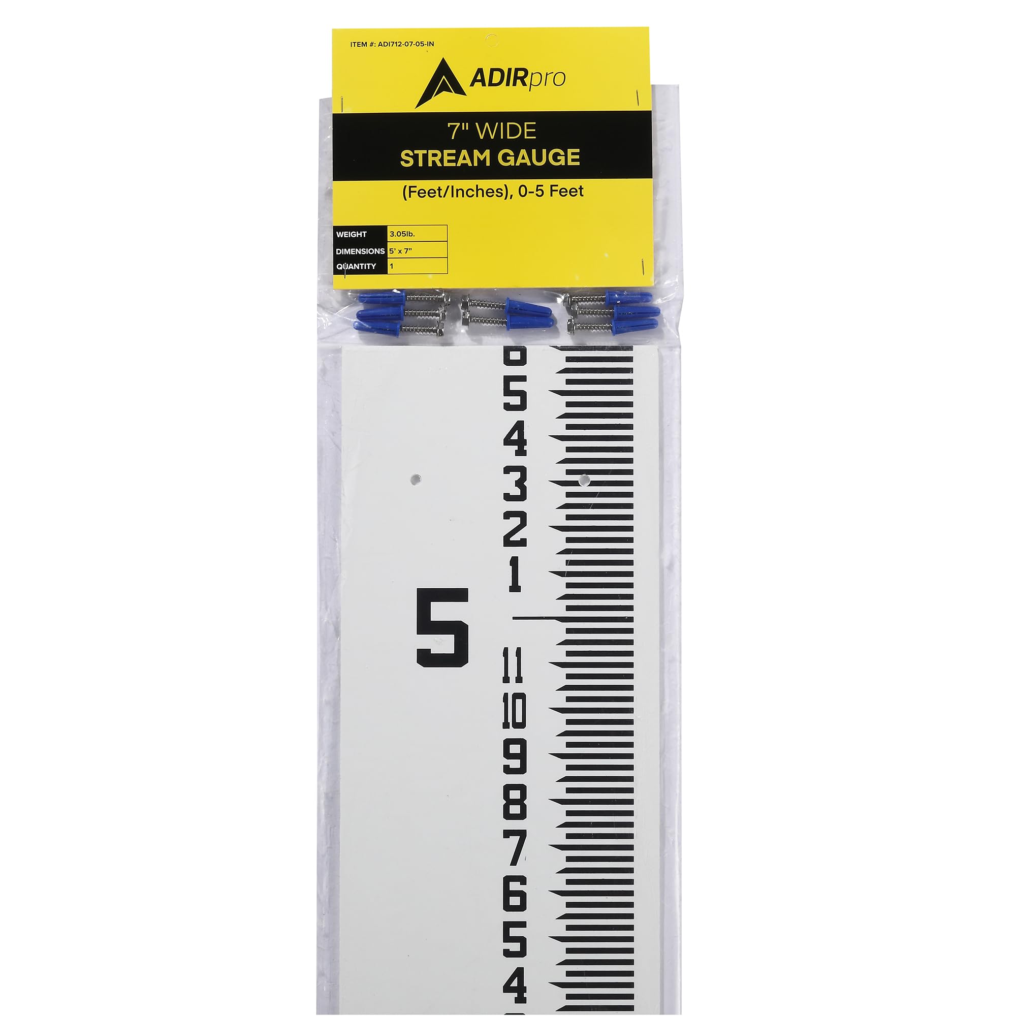 Snapklik.com : AdirPro 7" Wide Stream Gauge - Heavy Duty Staff Gauge ...