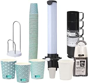 Amazon | 205ml 7oz 紙コップ セット 【 ディスペンサー 7オンス ホルダー 紙コップ カップポン カップスタンド 白無地 和柄 コップ 】 | サンナップ(Sunnap ...