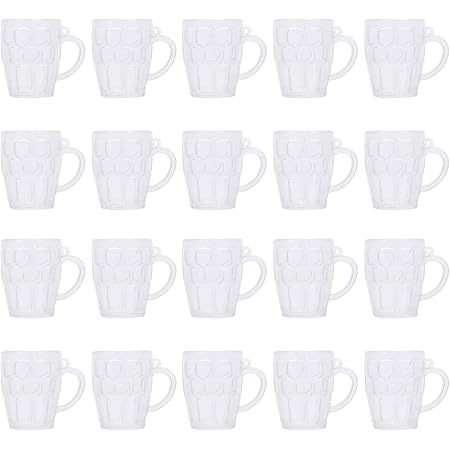 Amazon.com | Breroa 24 Pieces Mini Plastic Beer Mugs 1 Ounce Mini Beer ...