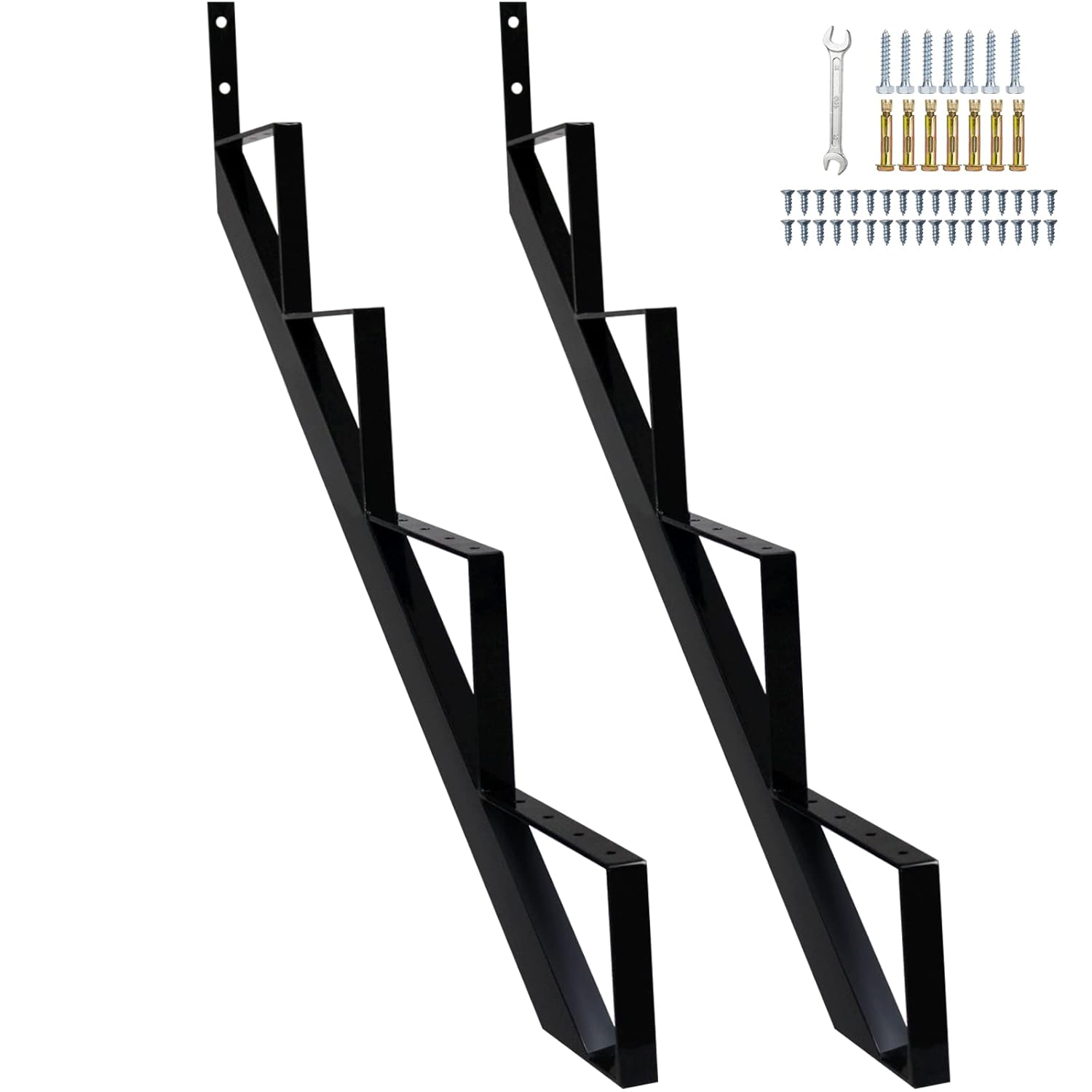 Steel Stair Stringer 4 Step, Metal Stair Stringers for Deck Height 34.6 ...