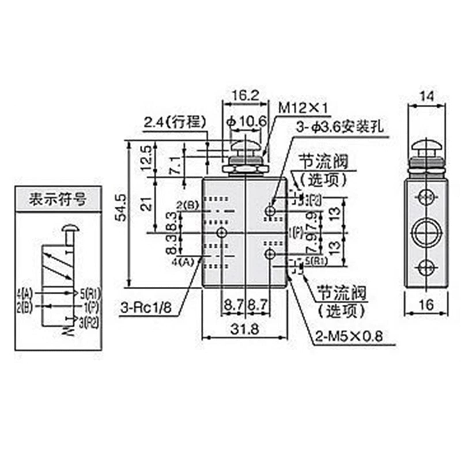 Snapklik.com : Mechanical Valve TAC2-41P 1/8" Female Thread 2 Position ...