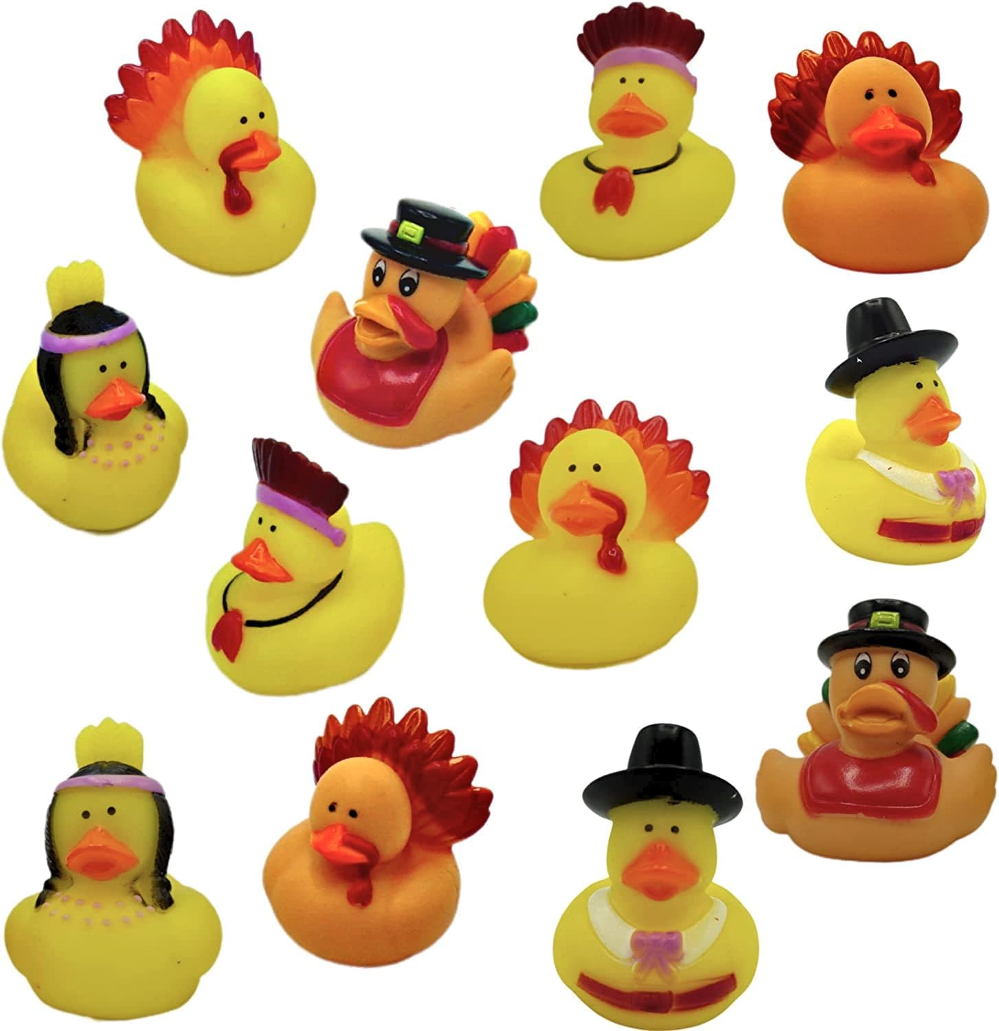 Amazon.com: 4E's Novelty Thanksgiving Rubber Duckies (12 Pack ...
