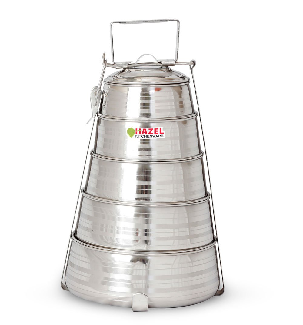 Buy HAZEL Steel Tiffin Pyramid - 5 containers set Online at Low Prices ...