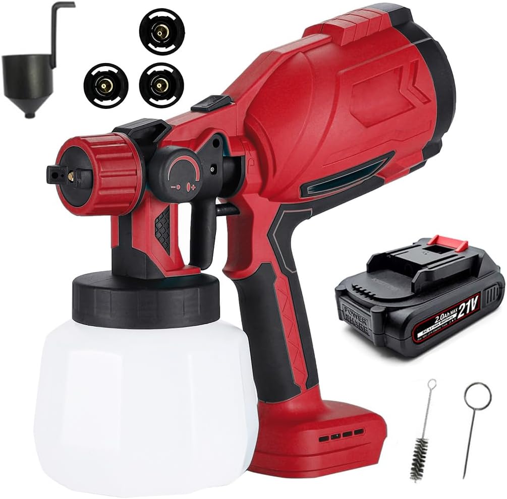 Amazon.com: Paint Sprayer Cordless HVLP Electric Spray Gun Upgraded ...