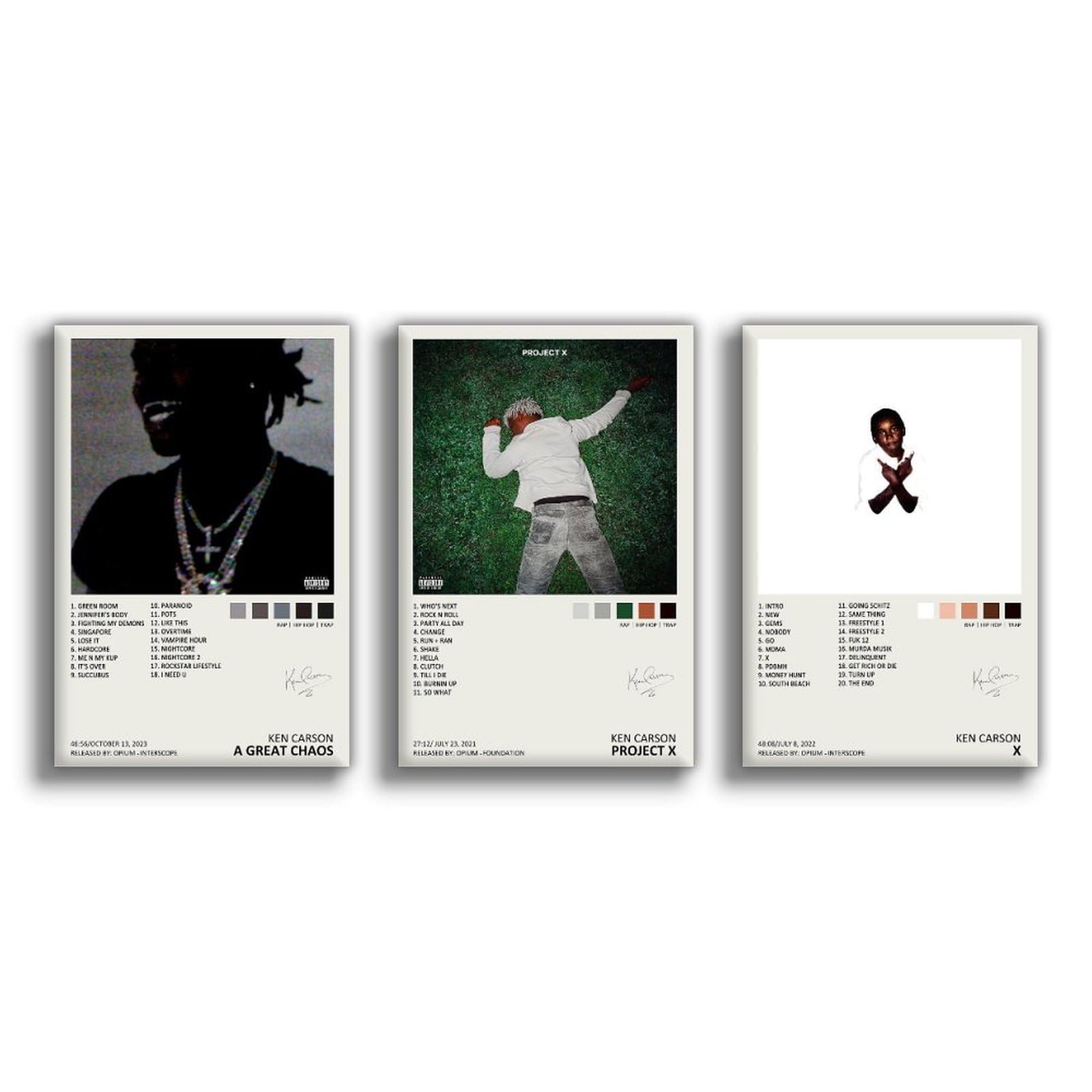 Amazon.com: Ken Poster (Set of 3) Music Album Cover Signed Limited ...