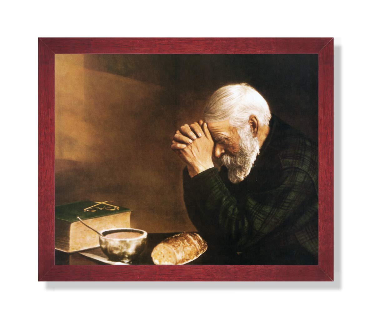 Amazon.com: Art Prints Inc Daily Bread Man Praying At Dinner Table ...