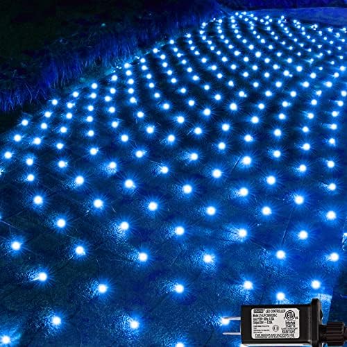 OYCBUZO 300LED Blue Net Lights,14.8ftx5ft 8 Modes Connectable Christmas ...